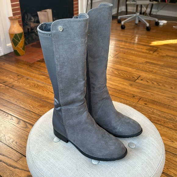 Stuart Weitzman | Shoes | Stuart Weitzman Grey Suede Tall Riding Boots ...